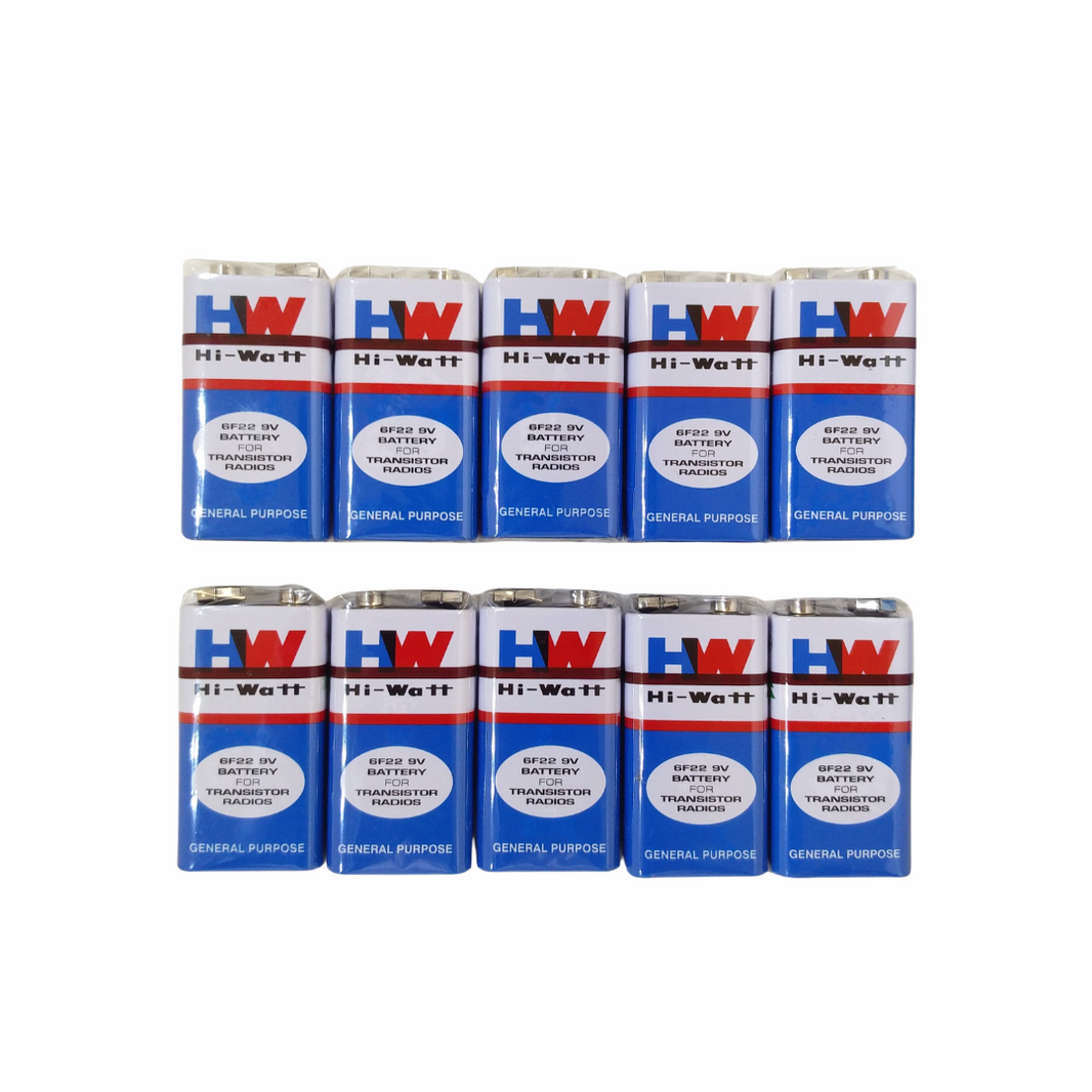 Buy Hi-Watt HW 9V Battery - 6F22 Carbon Zinc Online | MyBattery.in ...