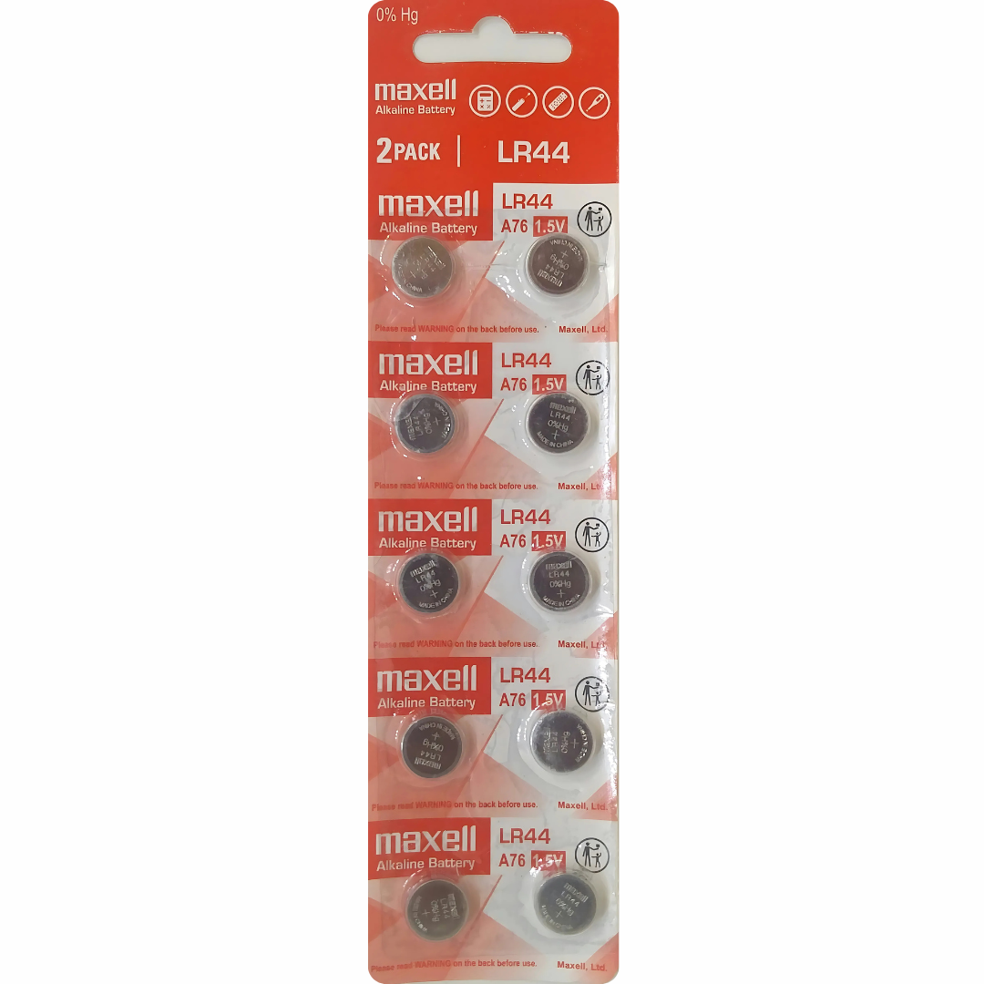 Maxell LR44 Alkaline Button Cell Battery AG13 357 1.5V - Pack of 10 ...